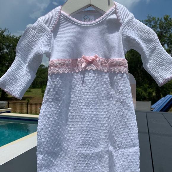 Paty | Dresses | New Paty Infant Baby Day Gown White W Pink Lace | Poshmark